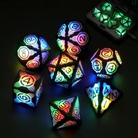 China Plastic LED Luminous Dice Rechargeable Football Table Game Multi Faced Dice Set for sale