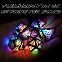 China Plastic LED Luminous Dice Rechargeable Football Table Game Multi Faced Dice Set for sale
