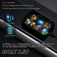 China Plastic LED Luminous Dice Rechargeable Football Table Game Multi Faced Dice Set for sale