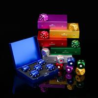 China Portable Round 16mm Color Metal Dice Set Creative Leisure Aluminum Alloy Dice for sale
