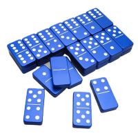 China Double 6 Six Metal Domino Set With 28 Giant Aluminum Alloy Domino Blocks Laser Printed Desktop Game“Pai Jiu” for sale