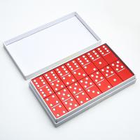 China Double 6 Six Metal Domino Set With 28 Giant Aluminum Alloy Domino Blocks Laser Printed Desktop Game“Pai Jiu” for sale