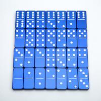 China Double 6 Six Metal Domino Set With 28 Giant Aluminum Alloy Domino Blocks Laser Printed Desktop Game“Pai Jiu” for sale
