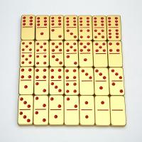 China Double 6 Six Metal Domino Set With 28 Giant Aluminum Alloy Domino Blocks Laser Printed Desktop Game“Pai Jiu” for sale