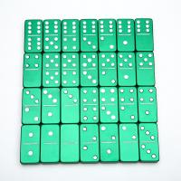 China Double 6 Six Metal Domino Set With 28 Giant Aluminum Alloy Domino Blocks Laser Printed Desktop Game“Pai Jiu” for sale