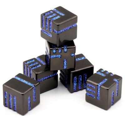 China Metal Six sided Dice Colored Table Game Running Group Toy Script Kill DND Dragon and Dungeon Props for sale