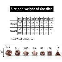 China DND metal dice, Dragon and Dungeon polyhedral RPG dice, 7 tabletop game dragon scale dice for sale