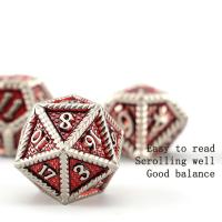China DND metal dice, Dragon and Dungeon polyhedral RPG dice, 7 tabletop game dragon scale dice for sale