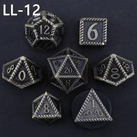 China DND metal dice, Dragon and Dungeon polyhedral RPG dice, 7 tabletop game dragon scale dice for sale