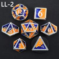 China DND metal dice, Dragon and Dungeon polyhedral RPG dice, 7 tabletop game dragon scale dice for sale