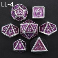 China DND metal dice, Dragon and Dungeon polyhedral RPG dice, 7 tabletop game dragon scale dice for sale