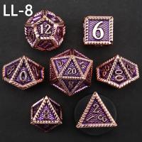 China DND metal dice, Dragon and Dungeon polyhedral RPG dice, 7 tabletop game dragon scale dice for sale