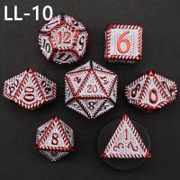China DND metal dice, Dragon and Dungeon polyhedral RPG dice, 7 tabletop game dragon scale dice for sale