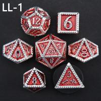 China DND metal dice, Dragon and Dungeon polyhedral RPG dice, 7 tabletop game dragon scale dice for sale