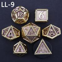 China DND metal dice, Dragon and Dungeon polyhedral RPG dice, 7 tabletop game dragon scale dice for sale