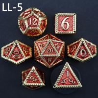 China DND metal dice, Dragon and Dungeon polyhedral RPG dice, 7 tabletop game dragon scale dice for sale