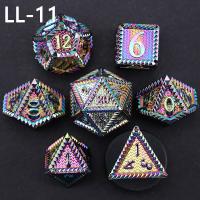 China DND metal dice, Dragon and Dungeon polyhedral RPG dice, 7 tabletop game dragon scale dice for sale