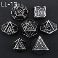 China DND metal dice, Dragon and Dungeon polyhedral RPG dice, 7 tabletop game dragon scale dice for sale