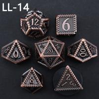 China DND metal dice, Dragon and Dungeon polyhedral RPG dice, 7 tabletop game dragon scale dice for sale