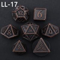 China DND metal dice, Dragon and Dungeon polyhedral RPG dice, 7 tabletop game dragon scale dice for sale