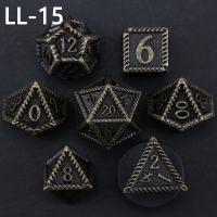 China DND metal dice, Dragon and Dungeon polyhedral RPG dice, 7 tabletop game dragon scale dice for sale