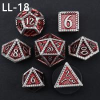 China DND metal dice, Dragon and Dungeon polyhedral RPG dice, 7 tabletop game dragon scale dice for sale
