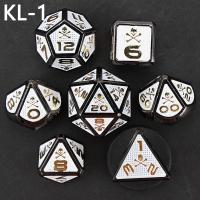 China 7 Skeleton Dice, Multi Faced Digital Color DND Board Game, Dragon and Dungeon for sale