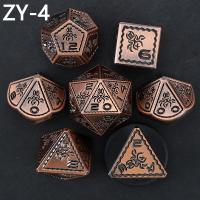 China Electroplated Vintage Colored Octopus Metal Dnd Dice Set Dragon and Dragon Chessboard Game Dice for sale