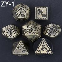 China Electroplated Vintage Colored Octopus Metal Dnd Dice Set Dragon and Dragon Chessboard Game Dice for sale