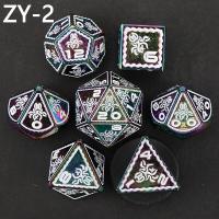 China Electroplated Vintage Colored Octopus Metal Dnd Dice Set Dragon and Dragon Chessboard Game Dice for sale