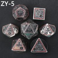 China Electroplated Vintage Colored Octopus Metal Dnd Dice Set Dragon and Dragon Chessboard Game Dice for sale