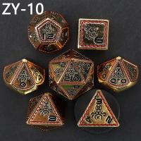 China Electroplated Vintage Colored Octopus Metal Dnd Dice Set Dragon and Dragon Chessboard Game Dice for sale