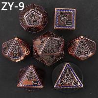 China Electroplated Vintage Colored Octopus Metal Dnd Dice Set Dragon and Dragon Chessboard Game Dice for sale