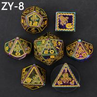 China Electroplated Vintage Colored Octopus Metal Dnd Dice Set Dragon and Dragon Chessboard Game Dice for sale