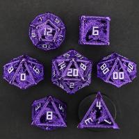 China Metal hollow dice set polygonal dragon DND dung dungeon and dragon dice 7 dice for sale