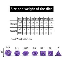 China Metal hollow dice set polygonal dragon DND dung dungeon and dragon dice 7 dice for sale