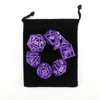 China Metal hollow dice set polygonal dragon DND dung dungeon and dragon dice 7 dice for sale
