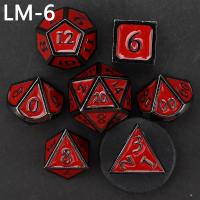 China Custom metal solid dice D20 game D & D polyhedron DND dice set RPG dice for sale
