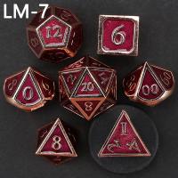 China Custom metal solid dice D20 game D & D polyhedron DND dice set RPG dice for sale