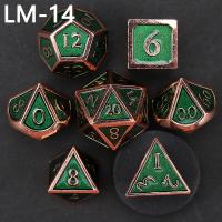China Custom metal solid dice D20 game D & D polyhedron DND dice set RPG dice for sale