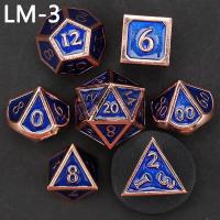 China Custom metal solid dice D20 game D & D polyhedron DND dice set RPG dice for sale