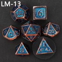 China Custom metal solid dice D20 game D & D polyhedron DND dice set RPG dice for sale