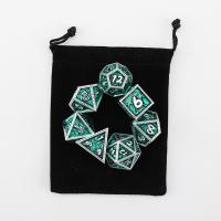 China Green DND Dragon and Dungeon Metal Dice Set Customized Personalized Rune Dice Set for sale