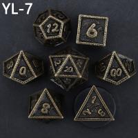 China Green DND Dragon and Dungeon Metal Dice Set Customized Personalized Rune Dice Set for sale
