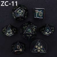China Customizable polyhedral dice set role-playing dice game RPG Dungeon and Dragon dice set board game for sale