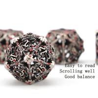 China Hollow metal dice set polyhedron custom dice dragon and dragon dice board game for sale