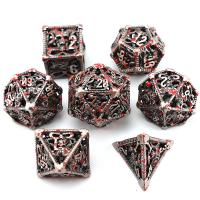 China Hollow metal dice set polyhedron custom dice dragon and dragon dice board game for sale