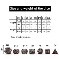 China Hollow metal dice set polyhedron custom dice dragon and dragon dice board game for sale