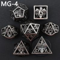 China Hollow metal dice set polyhedron custom dice dragon and dragon dice board game for sale