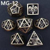 China Hollow metal dice set polyhedron custom dice dragon and dragon dice board game for sale